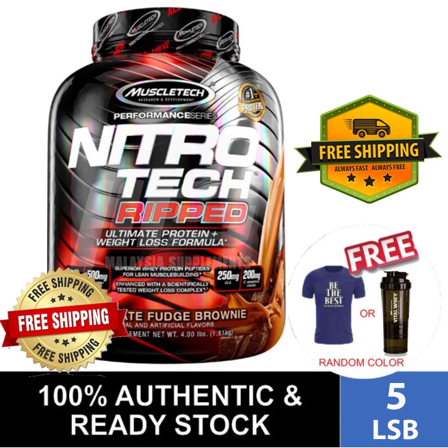 MuscleTech Nitro Tech Ripped, 4lbs - Nitrotech, Weight Loss, Pembakar ...