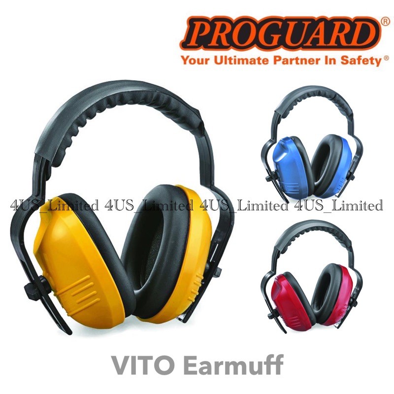 Proguard SNR 27DB Vito Earmuff WIth Rubber Head Band Adjustable Height ...