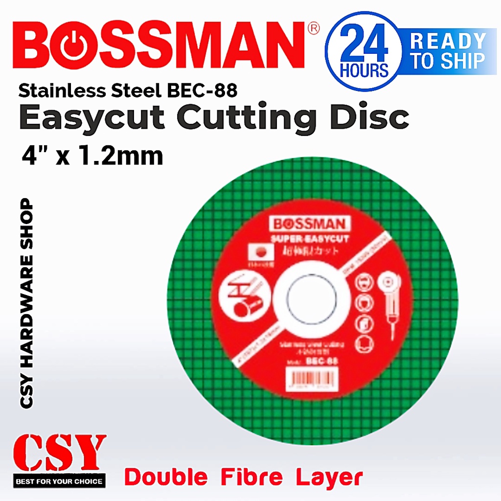 Bossman Stainless Steel Easycut Cutting Disc 4'' x 1.2mm / Mata Grinder ...