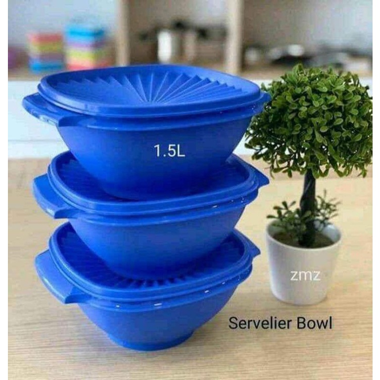 Tupperware -Servelier Bowl 1.3l(blue) | Shopee Malaysia
