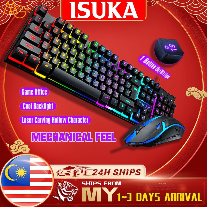 T-WOLF GAMING KEYBOARD TF200 / TF230 / TF20 G21 G21B GTX300 Rainbow ...