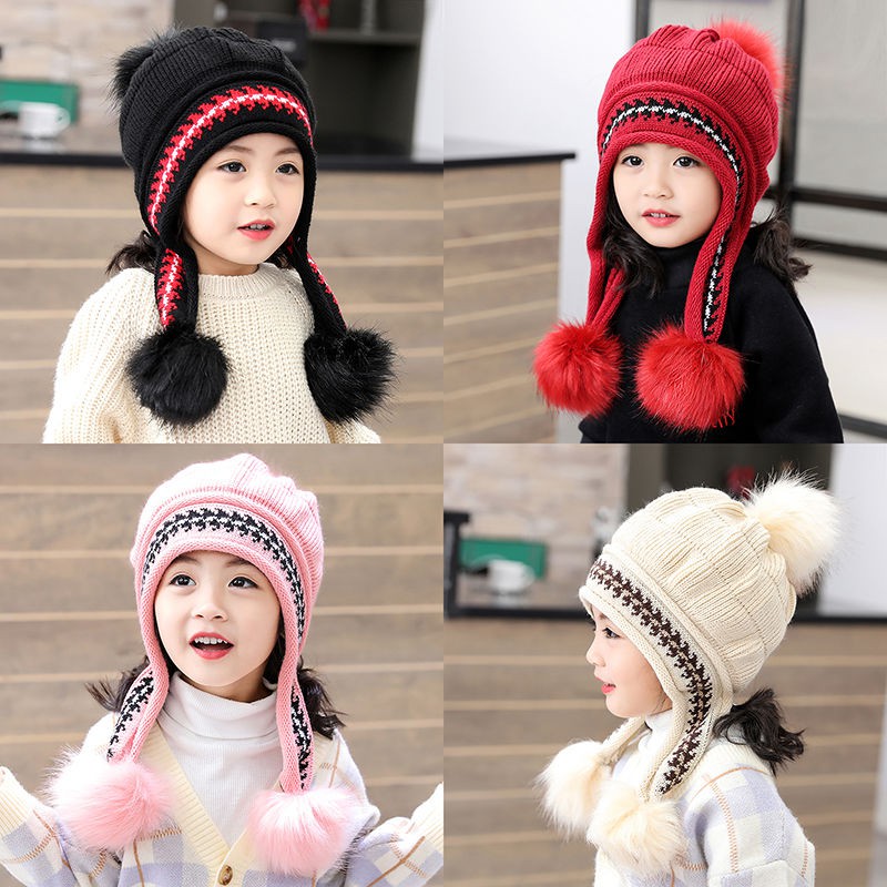 Topi ibu bapa-anak musim sejuk topi puteri gadis comel musim luruh dan ...