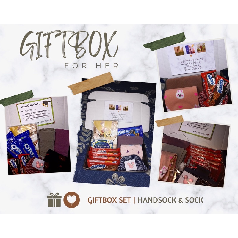 Set Giftbox Perempuan / Set Stokin Handsock Sock Hadiah Present ...