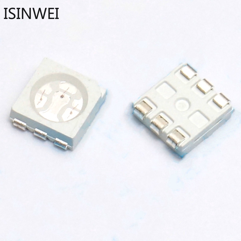20pcs 5050RGB Common Anode LED Beads SMD LED 5050 Colorful Tricolor ...