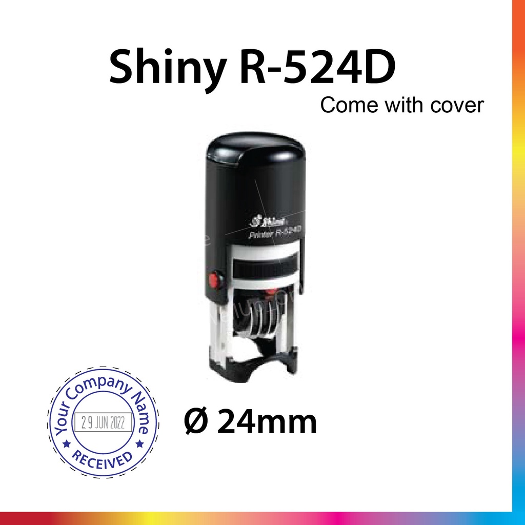 Shiny - R series (Round) with Date (Chop) Rubber Stamp R-517D/R-524D/R-532D/R542-T12 | Shopee ...
