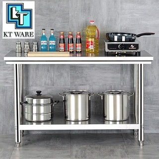 KT WARE 2 Tier Stainless Steel Kitchen Working Table Storage Rack Heavy ...