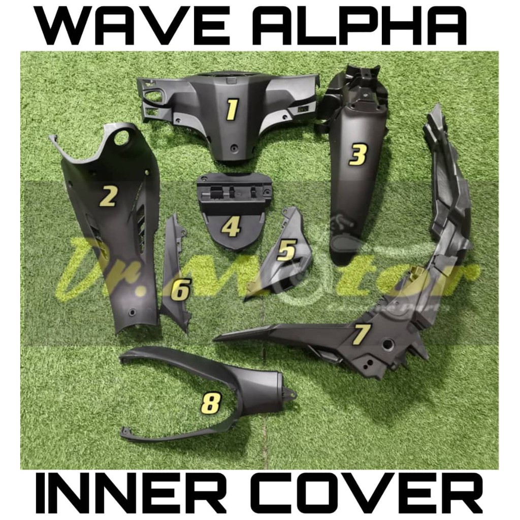 HONDA WAVE ALPHA WAVE 110 CX 110CX Cover Inner Set KAVER HITAM CAVER Coverset meter centre rear ...