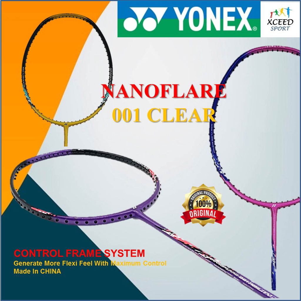 Yonex Badminton Racket NANOFLARE CLEAR 001 + Free Grip (100% Original ...
