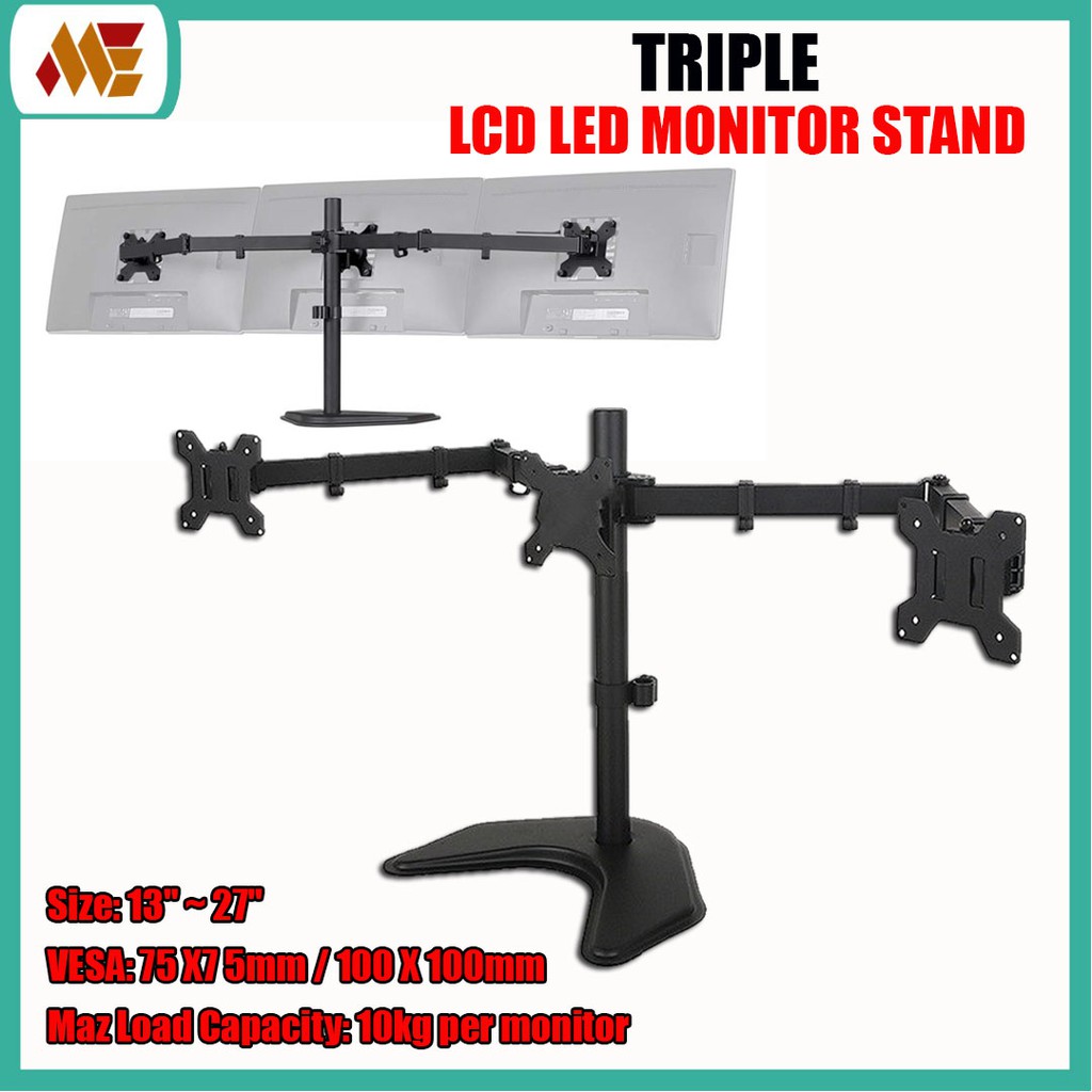 Triple Computer Monitor Arm Desk Mount / LED arm / LED stand / screen ...