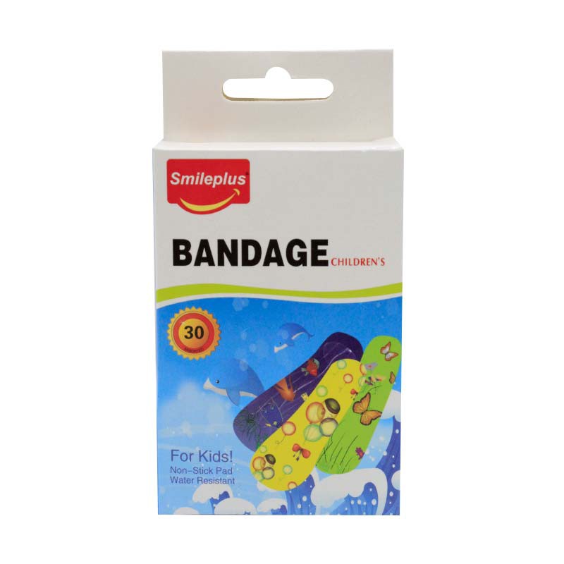 Smileplus Water Resistant Cartoon Adhesive Bandage For Kids - 30 Pcs ...