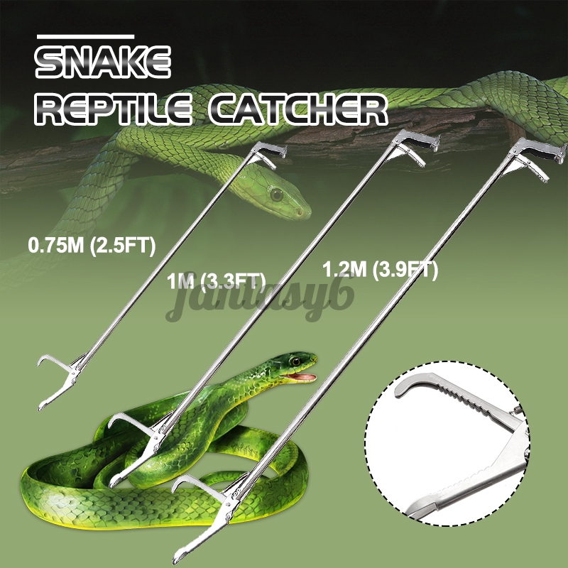 Snake Clamp 70CM Handle Tong Catcher Stick Reptile Stick Snake Handling ...