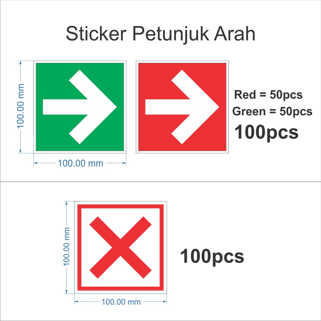 [100pcs] Sticker Petunjuk Arah Direction Sticker MCO table sticker ...