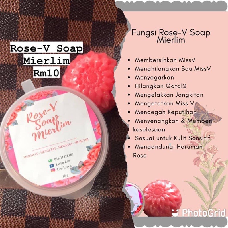 Rose-V Soap mierlim( sabun viral) | Shopee Malaysia