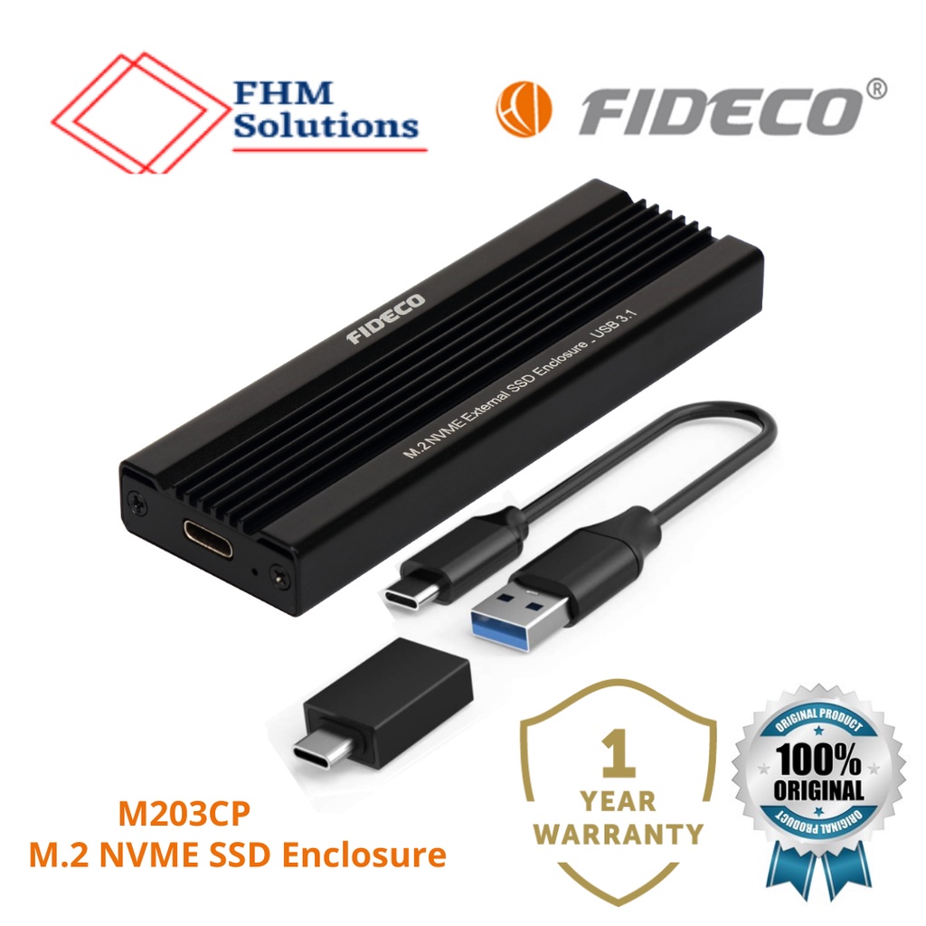 FIDECO M203CP USB 3.1 TO M.2 NVME SSD Enclosure-MKEY/M.2 NVME Enclosure | Shopee Malaysia