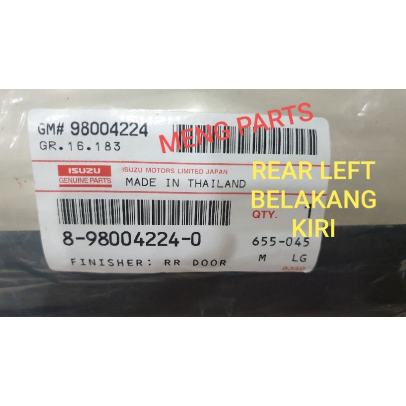 ORIGINAL ISUZU D MAX 2003Y-2012Y 4DOOR DOOR OUTER MOULDING FRH-8 ...