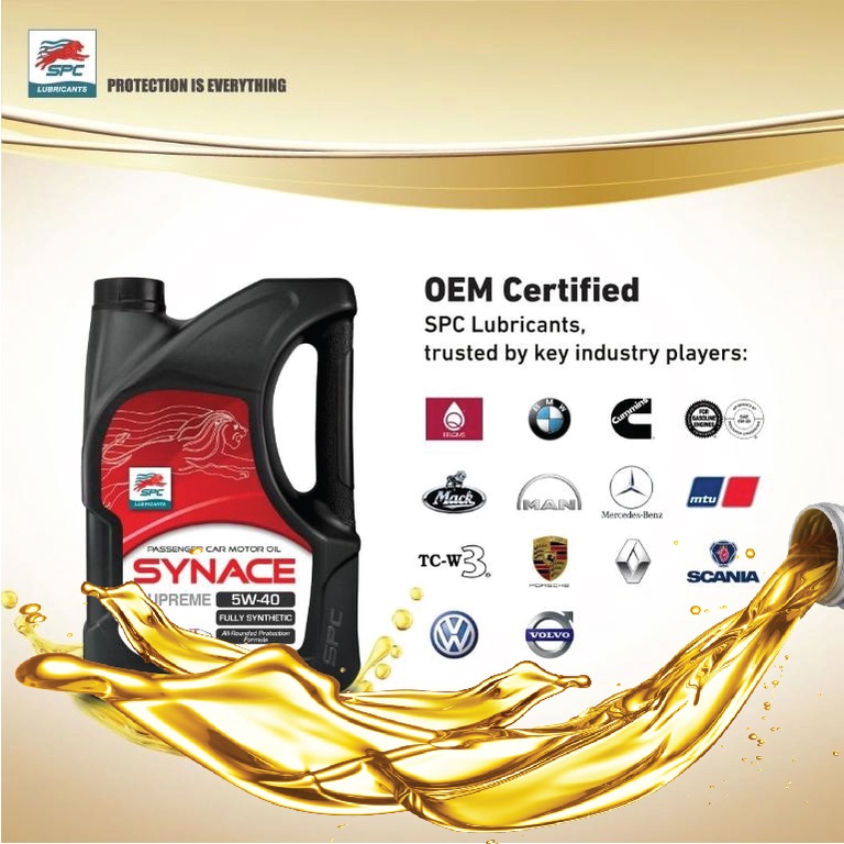 SPC SYN ACE SUPREME SAE 5W40 (4L) (Singapore Top Engine Oil) | Shopee ...