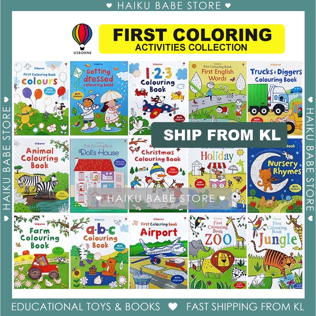 Usborne First Coloring Book Sticker Early Learning | Shopee Malaysia