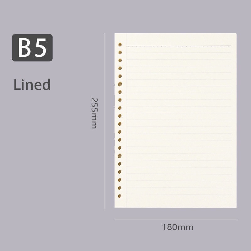 Loose Leaf Notebook A4/B5/A5 Note Books Books Refill Page Cover Index ...