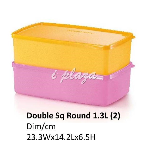 Tupperware Double Sq Round 1.3L (2 pc or 4 pc set) | Shopee Malaysia