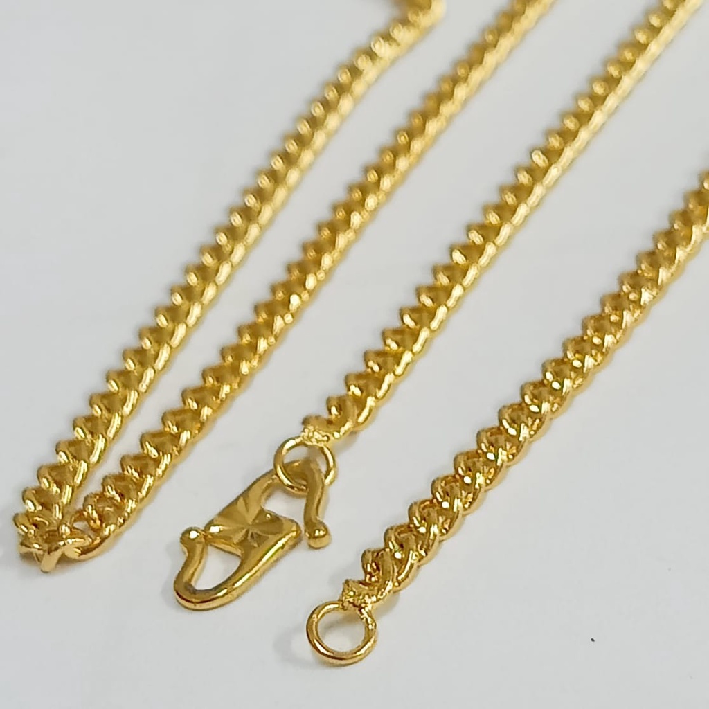 Rantai Leher gajah 3mm Emas Bangkok necklace GOLD PLATED | Shopee Malaysia