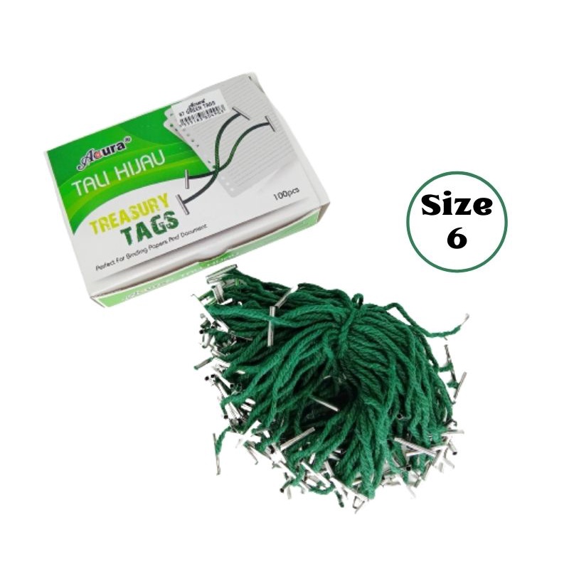 [1 Box] 100pcs Simple Treasury Green Tag Tali Hijau Portability ...