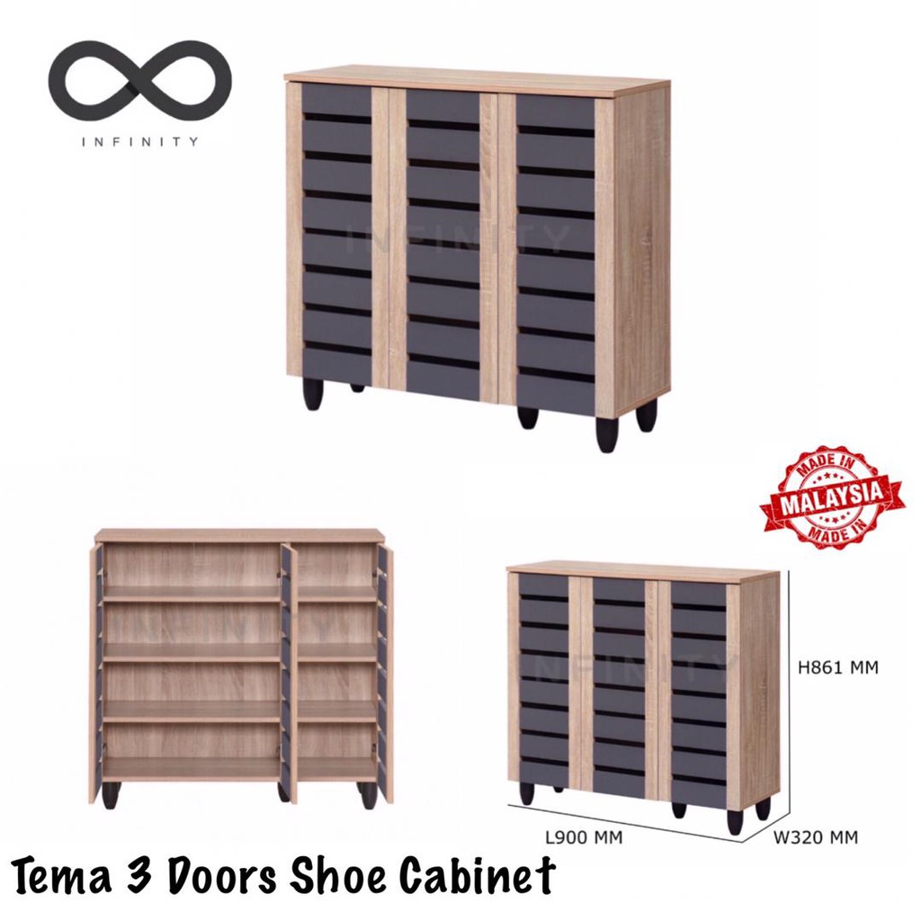 Infinity TEMA 3 Doors Shoe Cabinet / Shoe Rack / Multifunction Cabinet ...