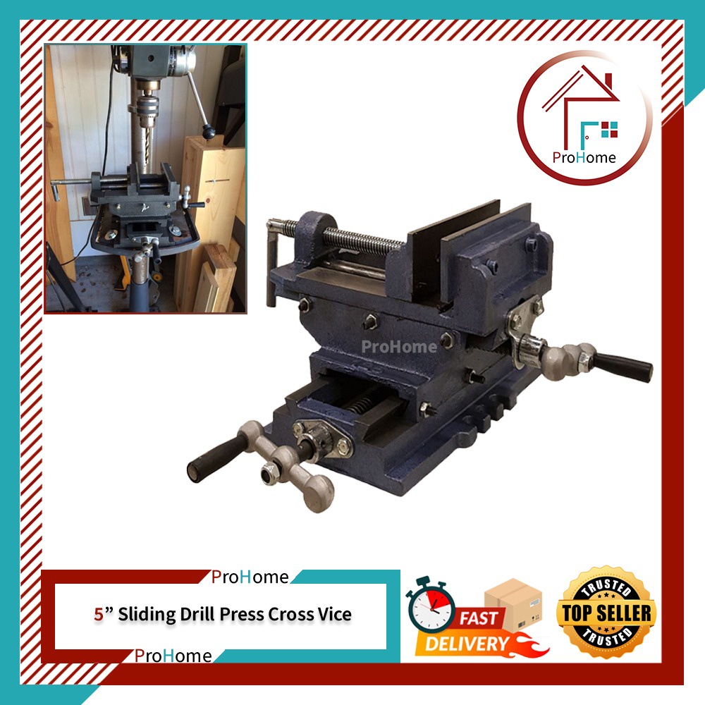 5" SLIDING DRILL PRESS CROSS VICE / CROSS VISE / Base rotate Bench Vise Heavy Duty Bench Vise ...