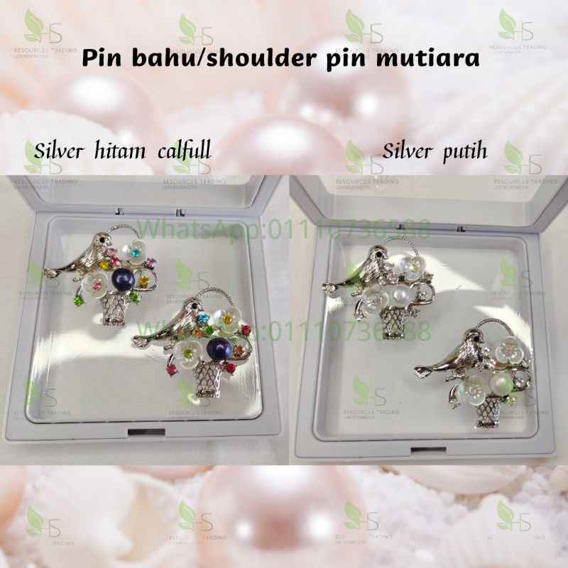 Pin Bahu -Kerongsang Bahu mutiara Asli -brooch (free box)Pin Tudung ...