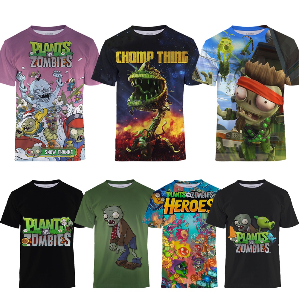 Plants Vs Zombies PVZ Kids Tshirt Casual Short Sleeve Boy Tops 5 ...