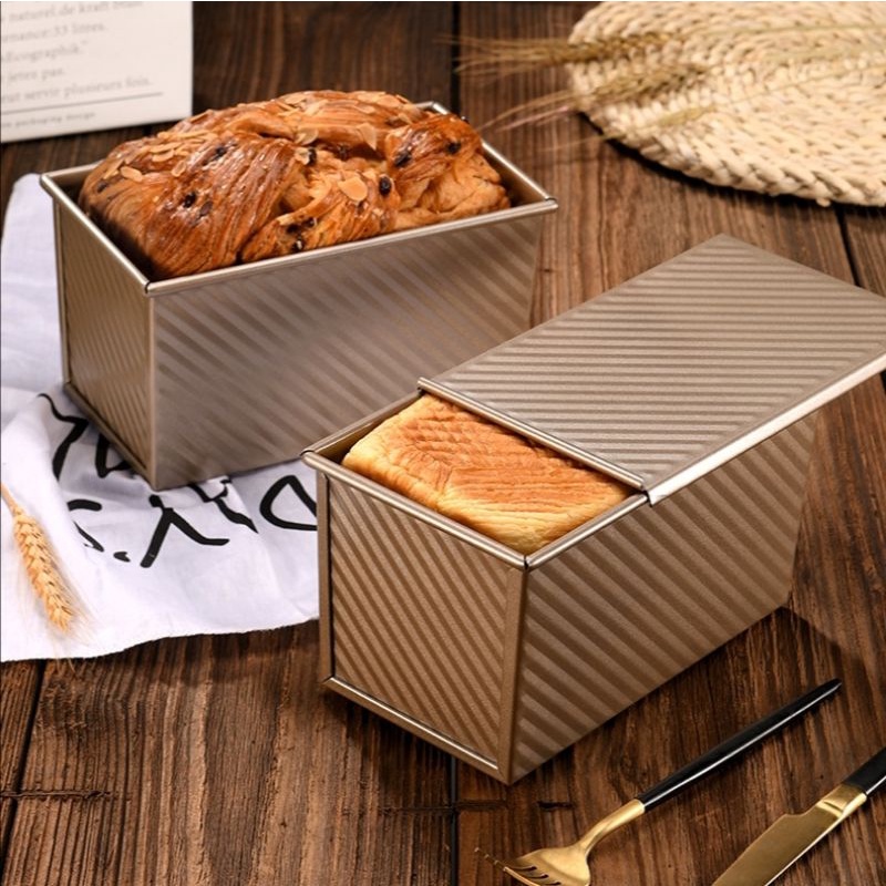 450g Premium Non stick toast Box with cover Loaf Pan aluminium alloy ...