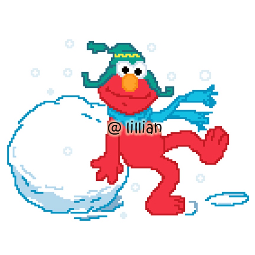 PDF Pattern *SESAME STREET ~ SNOW FUN FOR ELMO* Cross Stitch Digital ...