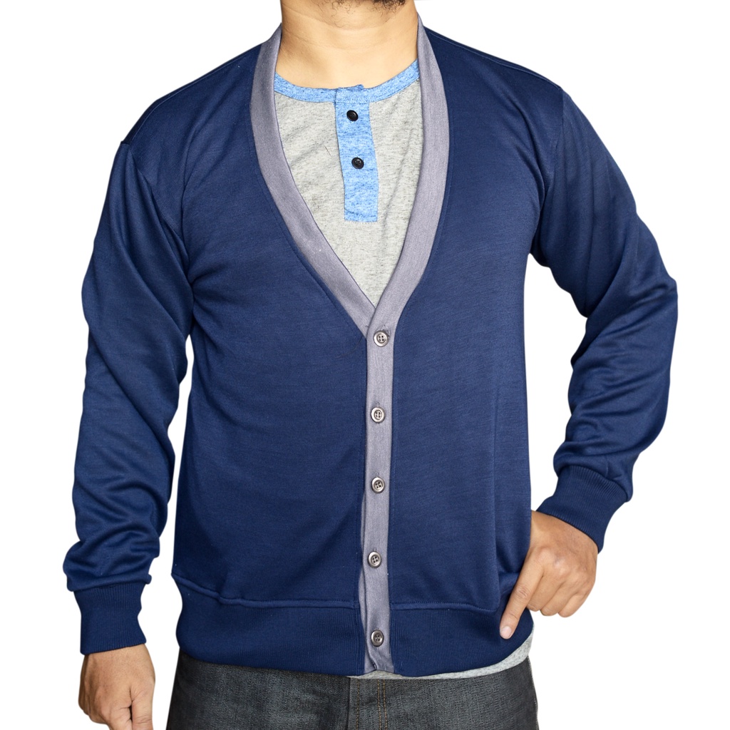 Muscle Fit Men's Plain V-Neck Cardigan - Color Combination | Shopee ...