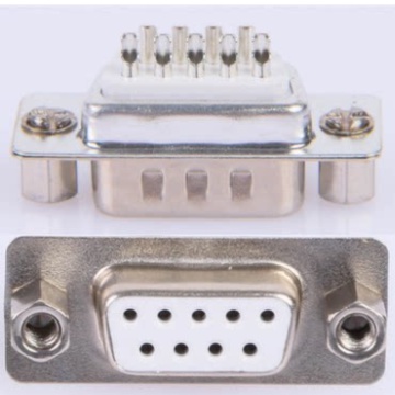 Gold Pin 9 Way Panel Mount D-sub Connector Socket RS232 RS485 DB9 ...