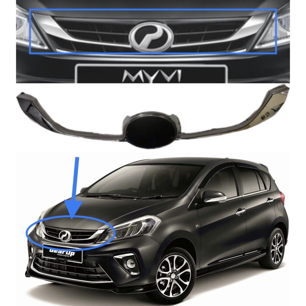 Perodua MYVI ( 2018 , 2019 , 2020 ) - CROME GRILLE (NEW) MOULDING TOP ...