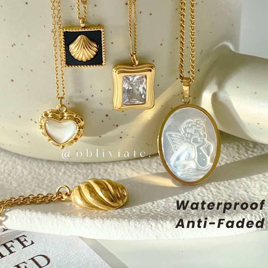 Versatile Vintage Natural Shell Pendant Chain Necklace • 18K Gold ...