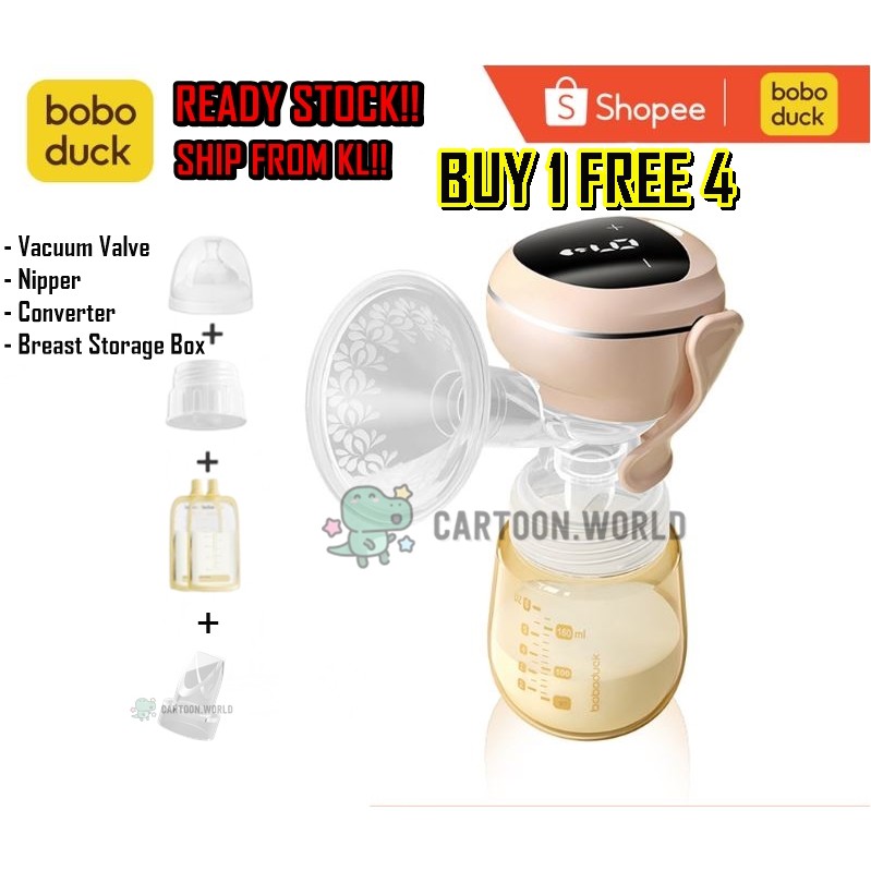 🔥READY STOCK🔥Boboduck 9 Gears Single Electric Breast Pump With Bottle Feeding Wireless ...