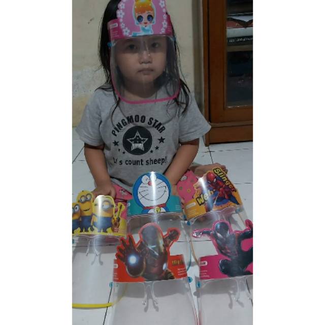 Face SHIELD for children with cartoon characters | Shopee Malaysia