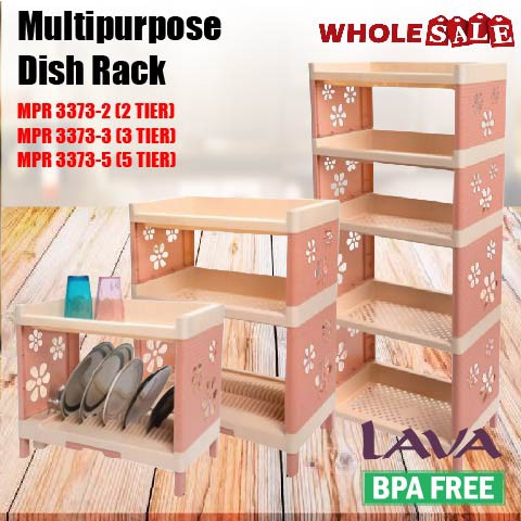 LAVA Multipurpose Storage Rack Shelving Organizer 2 / 3 / 5 Tier / Rak ...