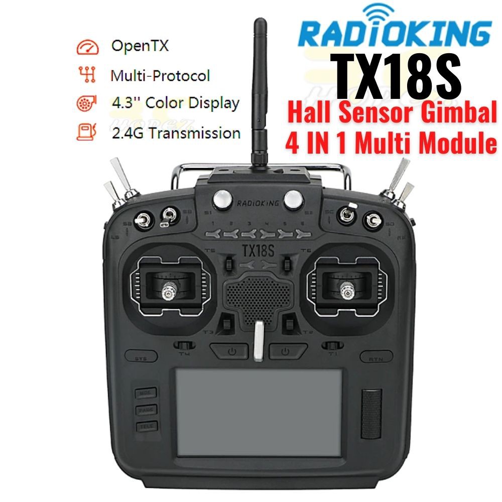 RadioKing TX18S Hall Sensor Gimbals 2.4G 16CH Multi protocol RF System OpenTX Transmitter TX18S Shopee Malaysia