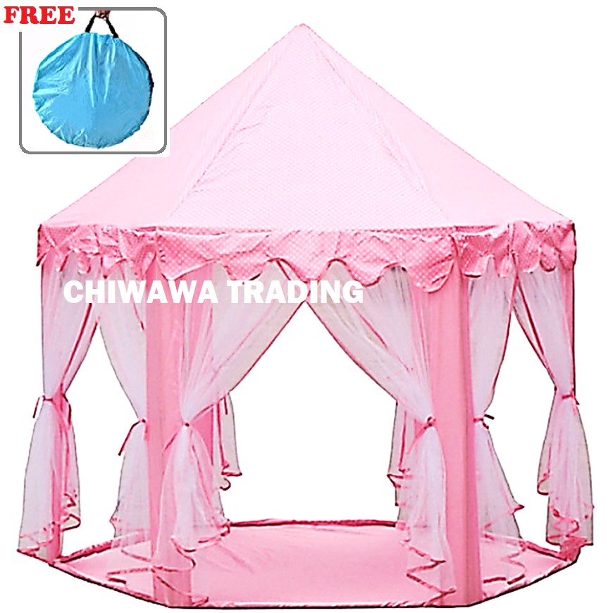 Playhouse Hut Cubby Toy Foldable Kids Play Tent Princess Prince Castle ...
