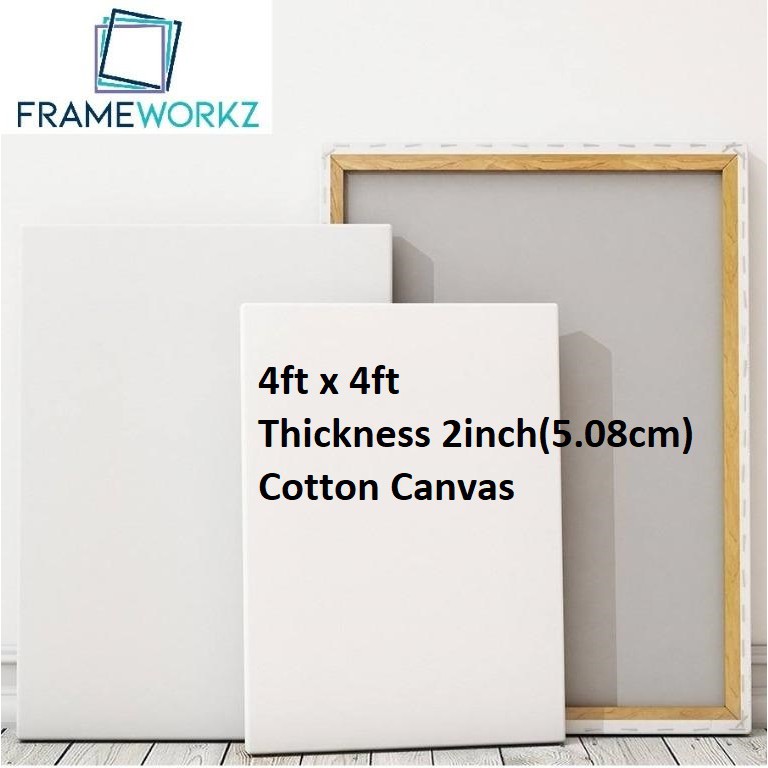Stretched Artist Canvas [4x4ft] 2cm/4cm Thickness for Oil/Acrylic ...