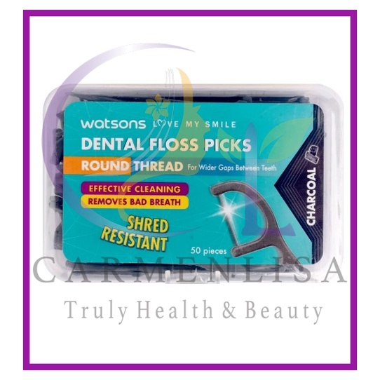 Watsons 50pcs Dental Floss Picks Flat Thread Round Shred Resistant ...