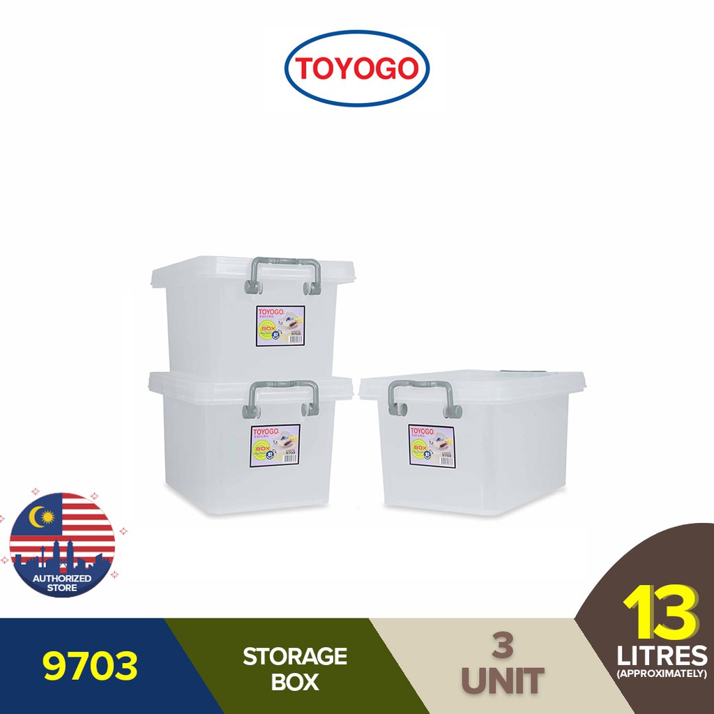 TOYOGO Storage Box with Lid 9703 (13L) [4/12 units] | Shopee Malaysia