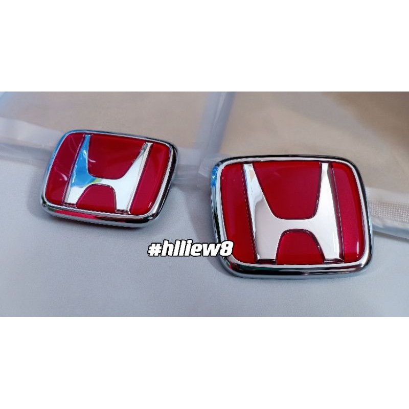 [ hlliew8 ] Honda Civic EK9 Type-R Front & Rear H Emblem ( Red ) Set ...