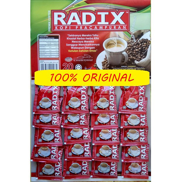 KOPI RADIX (PAPAN) 20 SACHETS X 23g | Shopee Malaysia