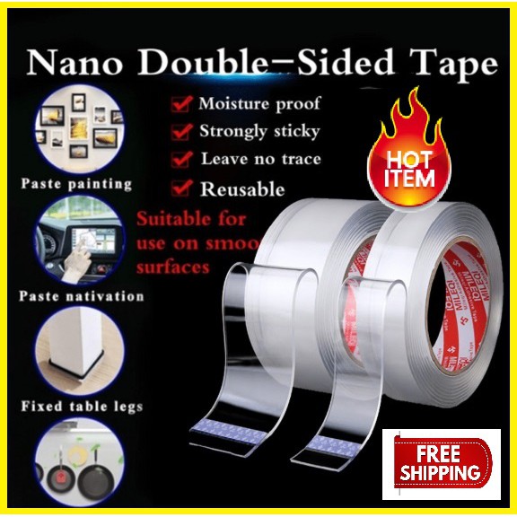 [💥ARRIVED IN 3-5 DAYS💥]Multifunctional Strongly Sticky Double-Sided Adhesive Nano Tape Washable ...