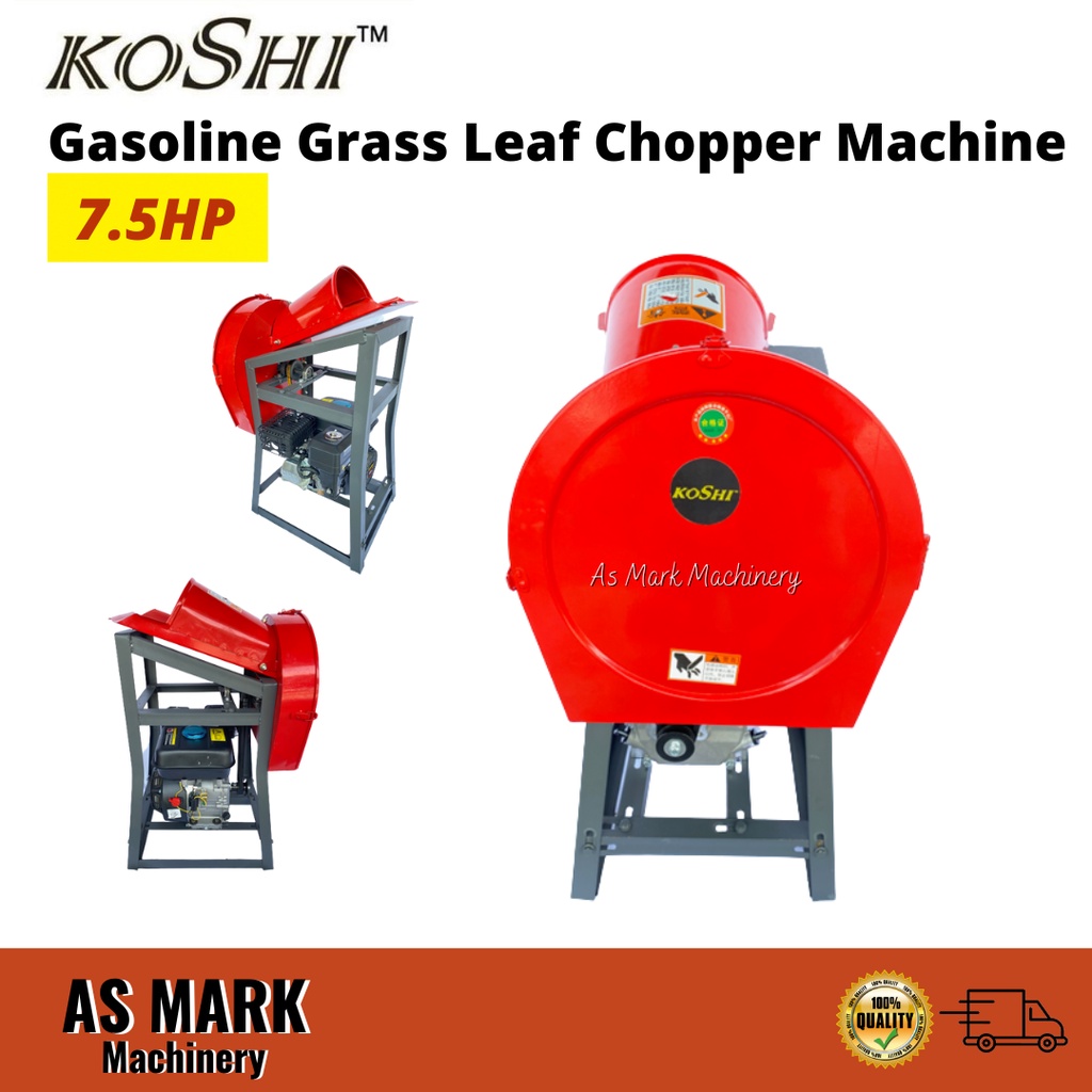 Koshi 7.5HP 8.5HP Gasoline Grass Leaf Chopper Machine Mesin Pemotong ...