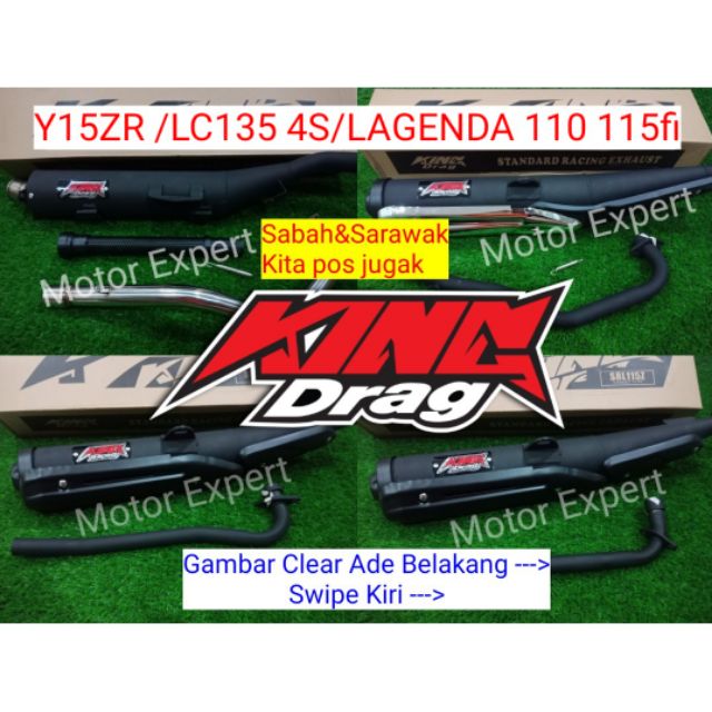 KING DRAG EXHAUST EXZOS Y15ZR LC135 4S 135LC LAGENDA 110 115 EXHAUST ...