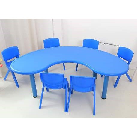 Kindergarten Arch Moon Shape Kid Study Table with Adjustable Table ...