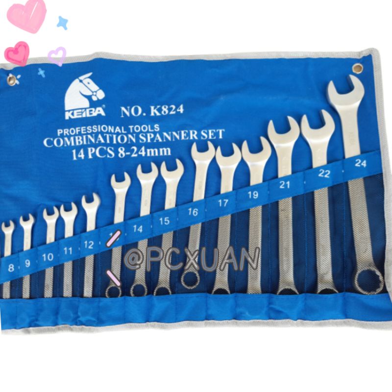8-24MM Set Spannar Combination Wrench 14 PCS Spanner Spanar Sepana ...